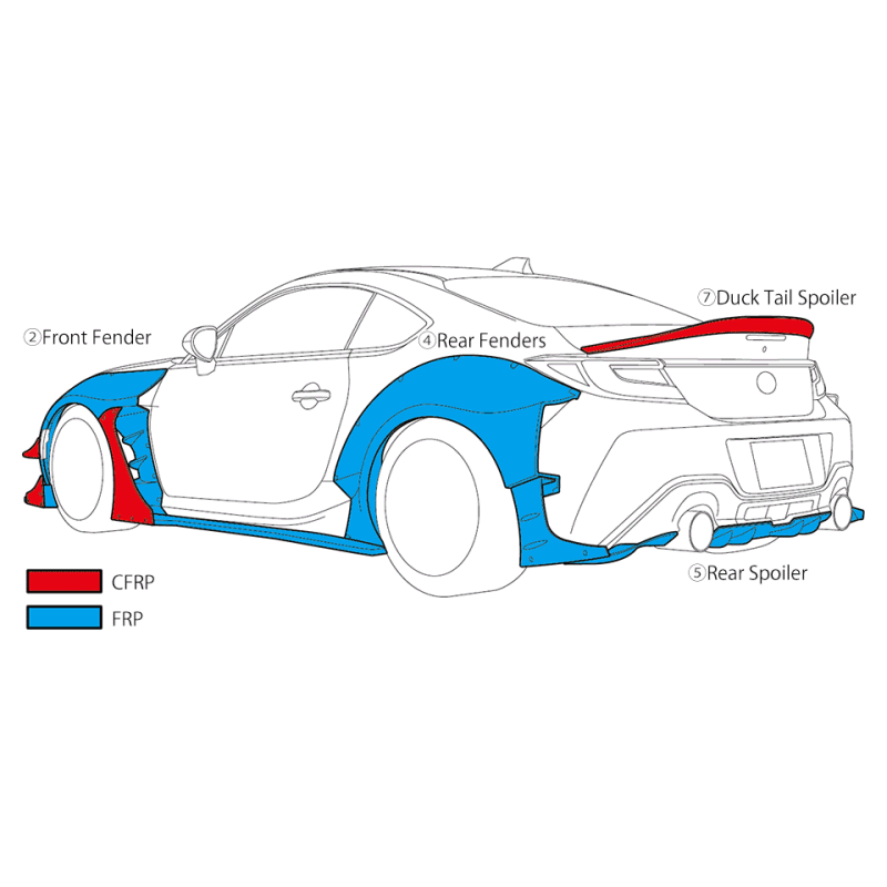 ᐉ HKS 53004-AT028 Base Body Kit TYPE-R for TOYOTA GR86 | Atomic Shop